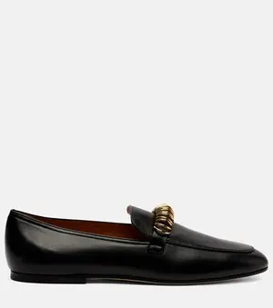TOD'S Embellished Leather Loafers