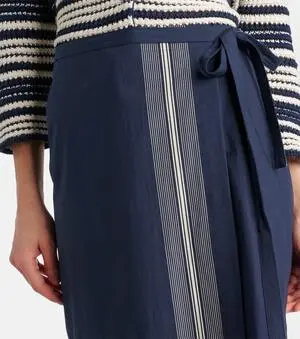 Vince Striped Cotton Wrap Skirt