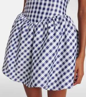 SELF-PORTRAIT Gingham Taffeta Mini Dress