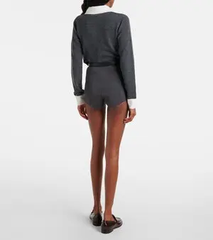 SELF-PORTRAIT High-rise Knitted Shorts With Detachable Belt