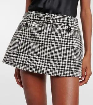 SELF-PORTRAIT Belted Houndstooth Skort