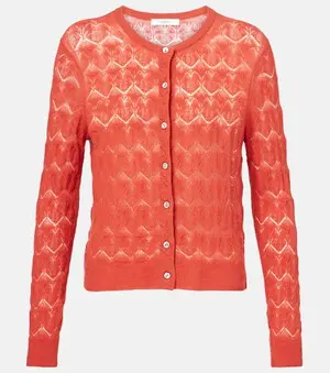Vince Pointelle Cotton Cardigan