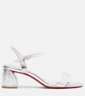 CHRISTIAN LOUBOUTIN Miss Jane 55 Metallic Leather Sandals