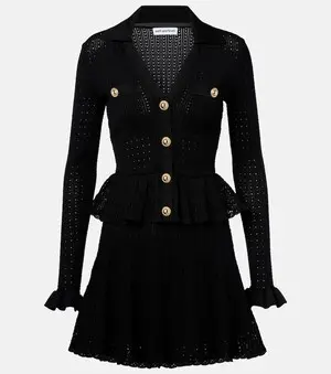 SELF-PORTRAIT Peplum Mini Dress - Black