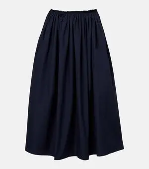 Gabriela Hearst Chiara Cotton Midi Skirt - Blue
