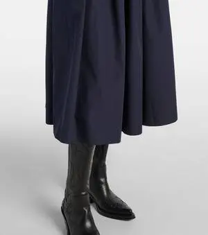 Gabriela Hearst Chiara Cotton Midi Skirt - Blue