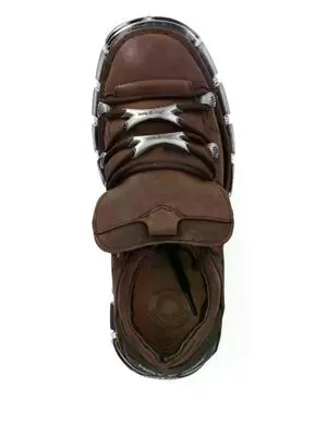 NEW ROCK Lace-up Platform Shoes With Metal Details