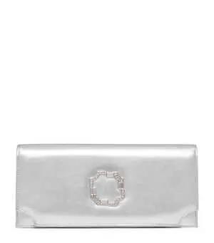 MALONE SOULIERS Metallic Leather Clutch Bag - Silver