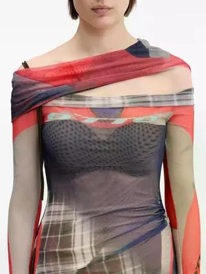 Ottolinger Mesh Panelled Asymmetrical Dress