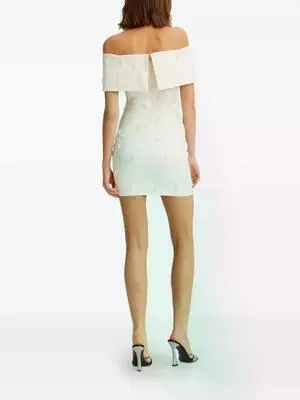 ROTATE BY BIRGER CHRISTENSEN Off-shoulder Beaded Minidress