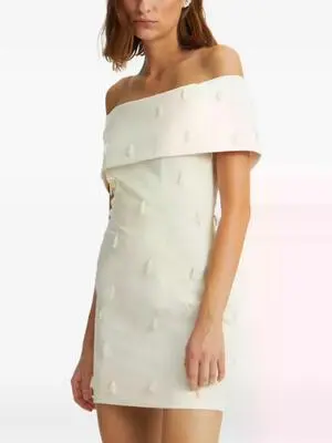 ROTATE BY BIRGER CHRISTENSEN Off-shoulder Beaded Minidress