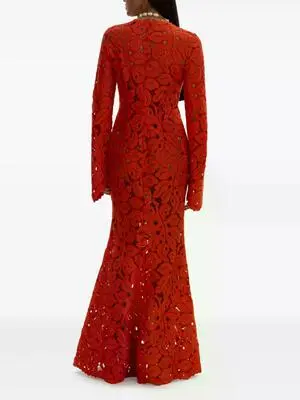 MOOS STUDIO Flame Bloom Lace Maxi Dress