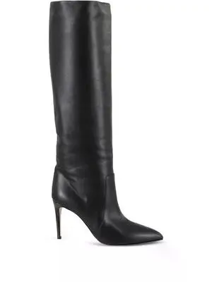 Paris Texas Leather Pointed-toe Knee-high Stiletto Boots