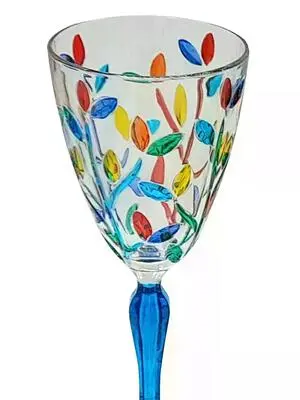 LES-OTTOMANS Floral Crystal Glasses - Multicolour