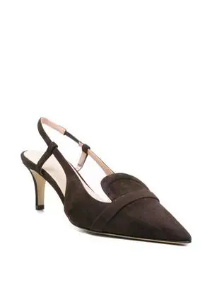 P.a.r.o.s.h 70mm Pointed-toe Slingback Pumps - Brown