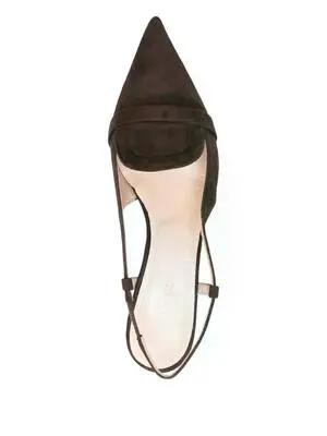 P.a.r.o.s.h 70mm Pointed-toe Slingback Pumps - Brown