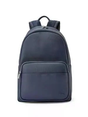 Lacoste Faux-leather Backpack With Appliqué Logo - Blue