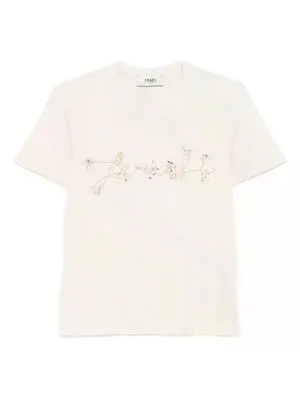 Fendi Sequin-embellished Logo T-shirt