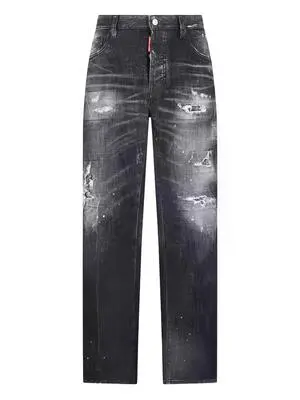 Dsquared2 Distressed Straight-leg Jeans - Black