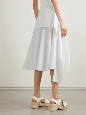 Loewe Layered Cotton-poplin Midi Skirt