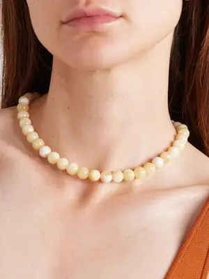 Lié Studio The Mary Silver Topaz Jade Necklace