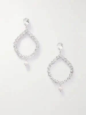 Magda Butrym Crystal And Pearl Drop Earrings - Silver