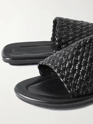 ST. AGNI Woven Leather Flat Sandals