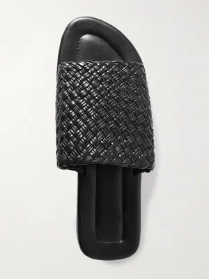 ST. AGNI Woven Leather Flat Sandals