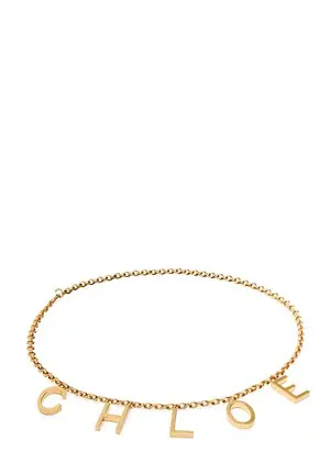 Chloé Metal Letters Belt - Gold