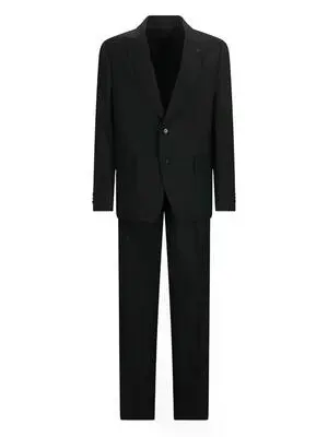 LARDINI Drop 7 Lapel Pin Suit - Black