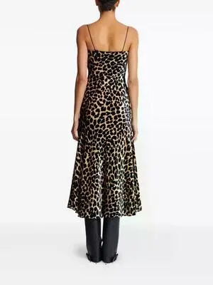 Balmain Midi Leopard-print Velvet Dress