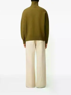 AMI Paris De Coeur Funnel Neck Sweater - Green