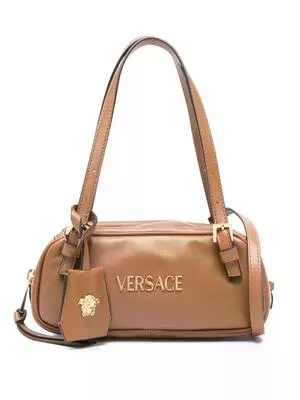 Versace Logo-Plaque Top-Handle Bag Brown