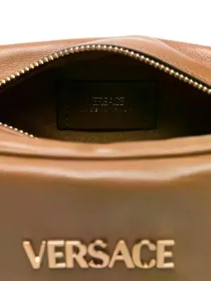Versace Logo-plaque Top-handle Bag - Brown