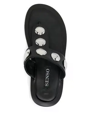 Senso Anna Sandals With Silver Tone Embellishments - Black