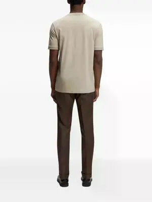 BOSS Cotton-jersey T-shirt With Signature-stripe Cuffs