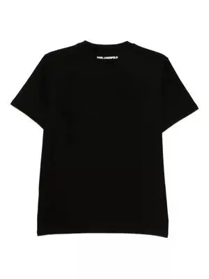 Karl Lagerfeld Logo Embroidered T-shirt - Black