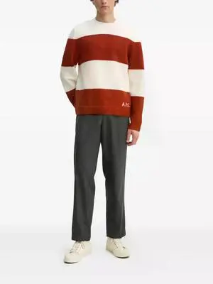 A.p.c. Striped Crew-neck Sweater - Neutrals