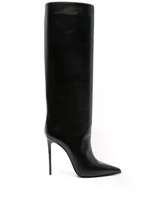 LE SILLA Eva 120mm Stiletto Heel Knee-length Leather Boots - Black