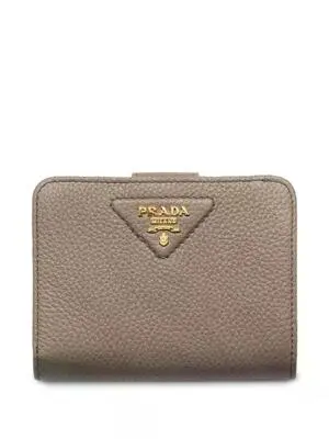 Prada Small Textured Wallet - Neutrals