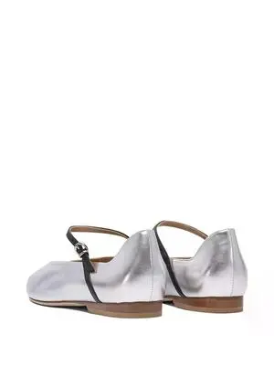 LELLA BALDI Théa Pointed-toe Leather Flats