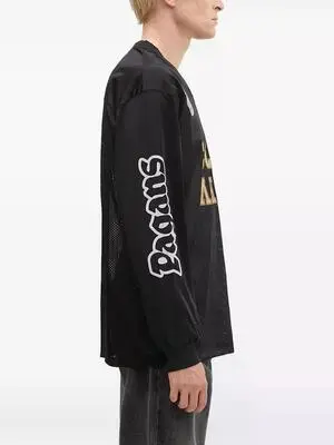 Aries Mesh Panelled Long Sleeve Jersey With Gold-tone Lettering