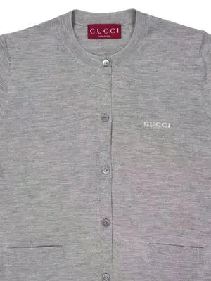 Gucci Embroidered Logo Button-up Cardigan