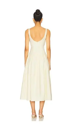 MIRROR PALAIS Silk-blend Midi Dress - Lemon