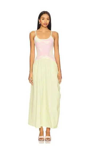 Ph5 Ivy Mixed Media Maxi Dress - Lemon