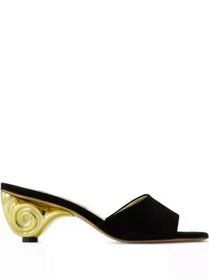 CAREL 50mm Naiade Spiral-heel Sandals - Black