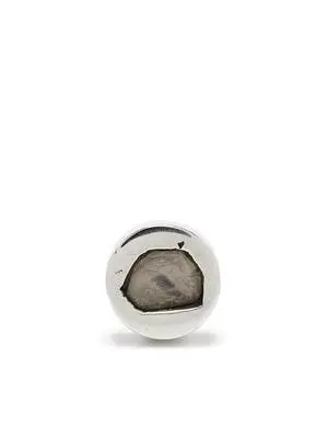 PARTS OF FOUR Oxidized Sterling Diamond Single Stud Earring - Silver