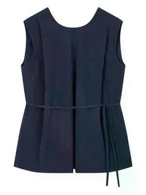STUDIO TOMBOY Twisted Pleated Sleeveless Blouse - Blue