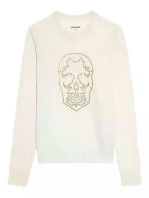 Zadig&Voltaire Skull Embellished Cashmere Sweater - Neutrals