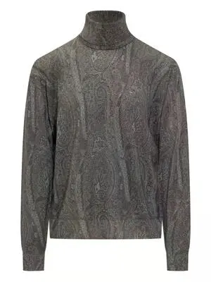 Etro Paisley Turtleneck Sweater - Grey